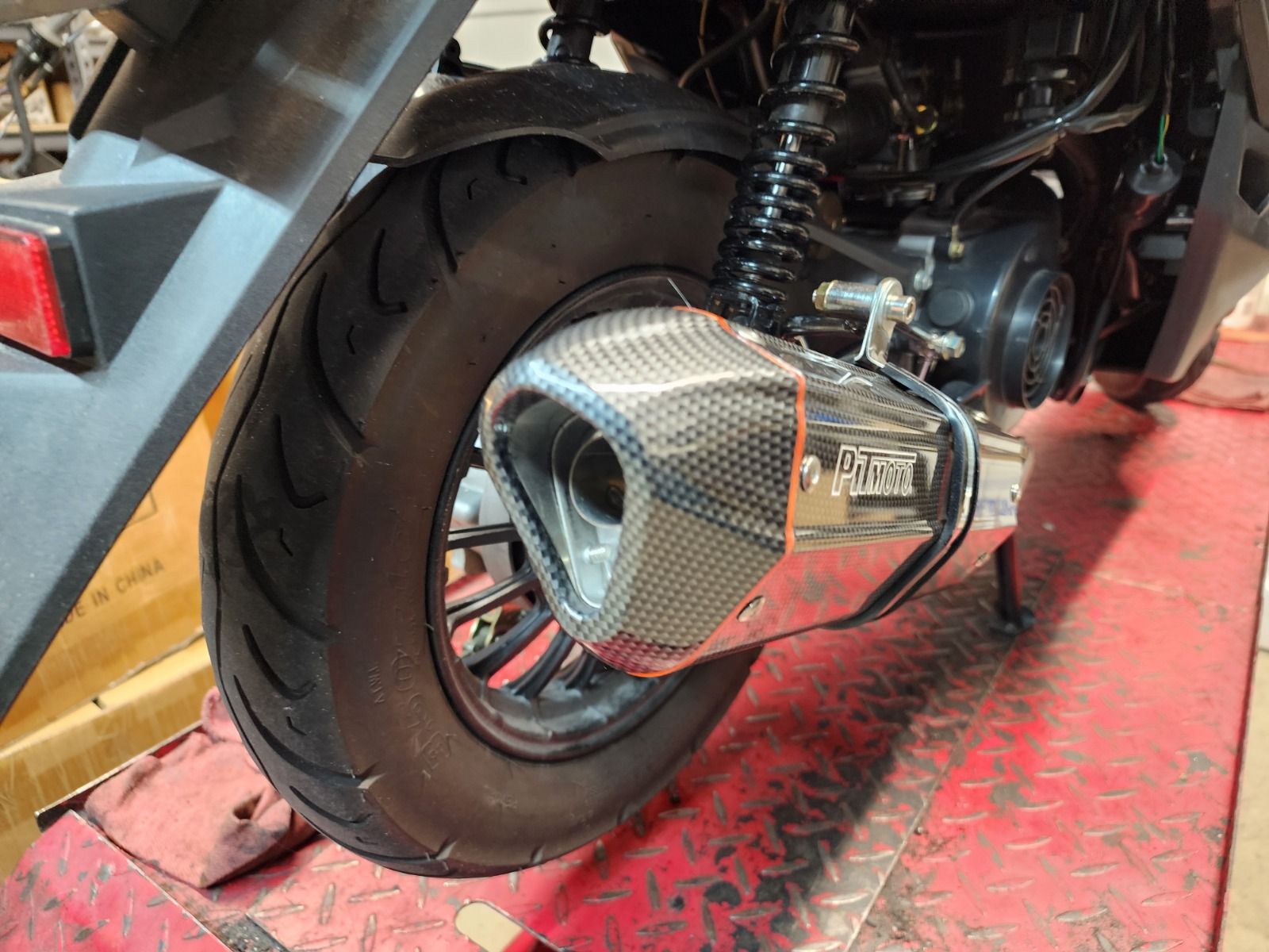 High Perf. Carbon Fiber Exhaust for QMB 50cc Scooters